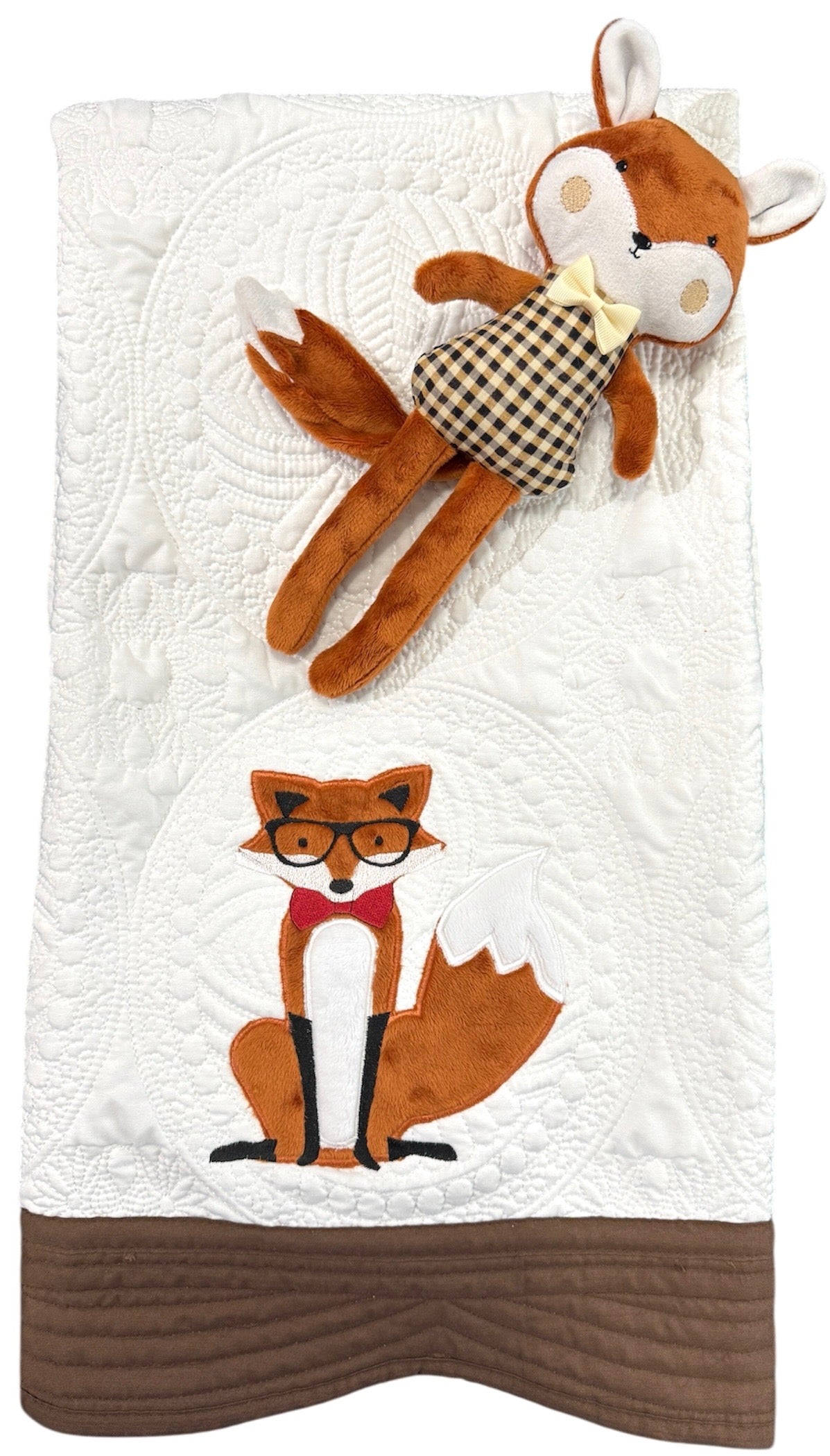 Fancy Fox Quilt set - Hand-embroidered Kentucky baby quilt makes the i ...